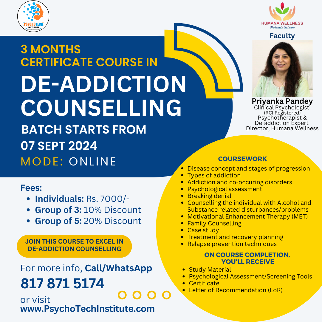 3 Months Certificate Course in De-addiction Counselling - Study ...